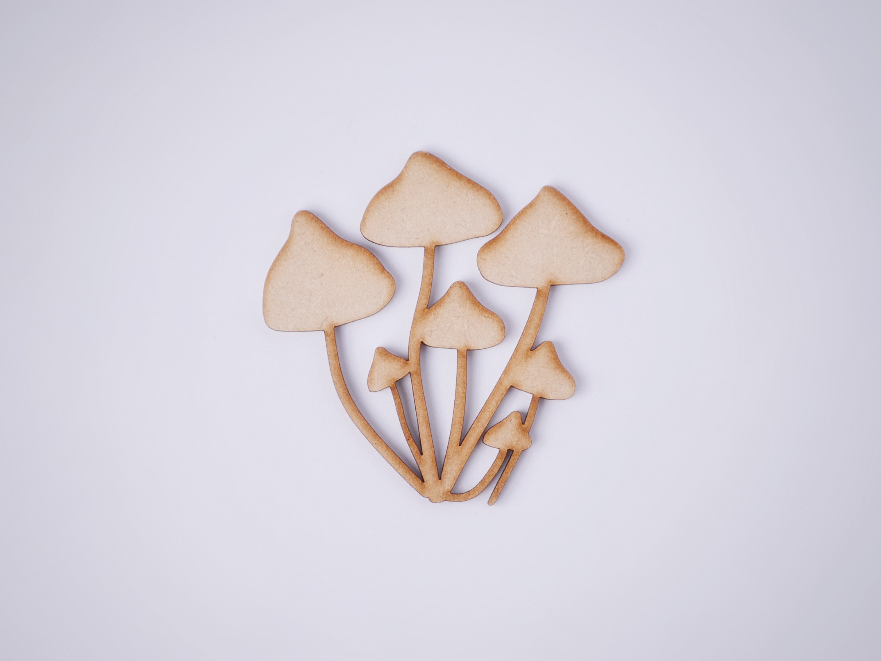 Wooden Mushroom Cluster MDF Shapes Laser Cut Woodland Fungi Craft Blank ...