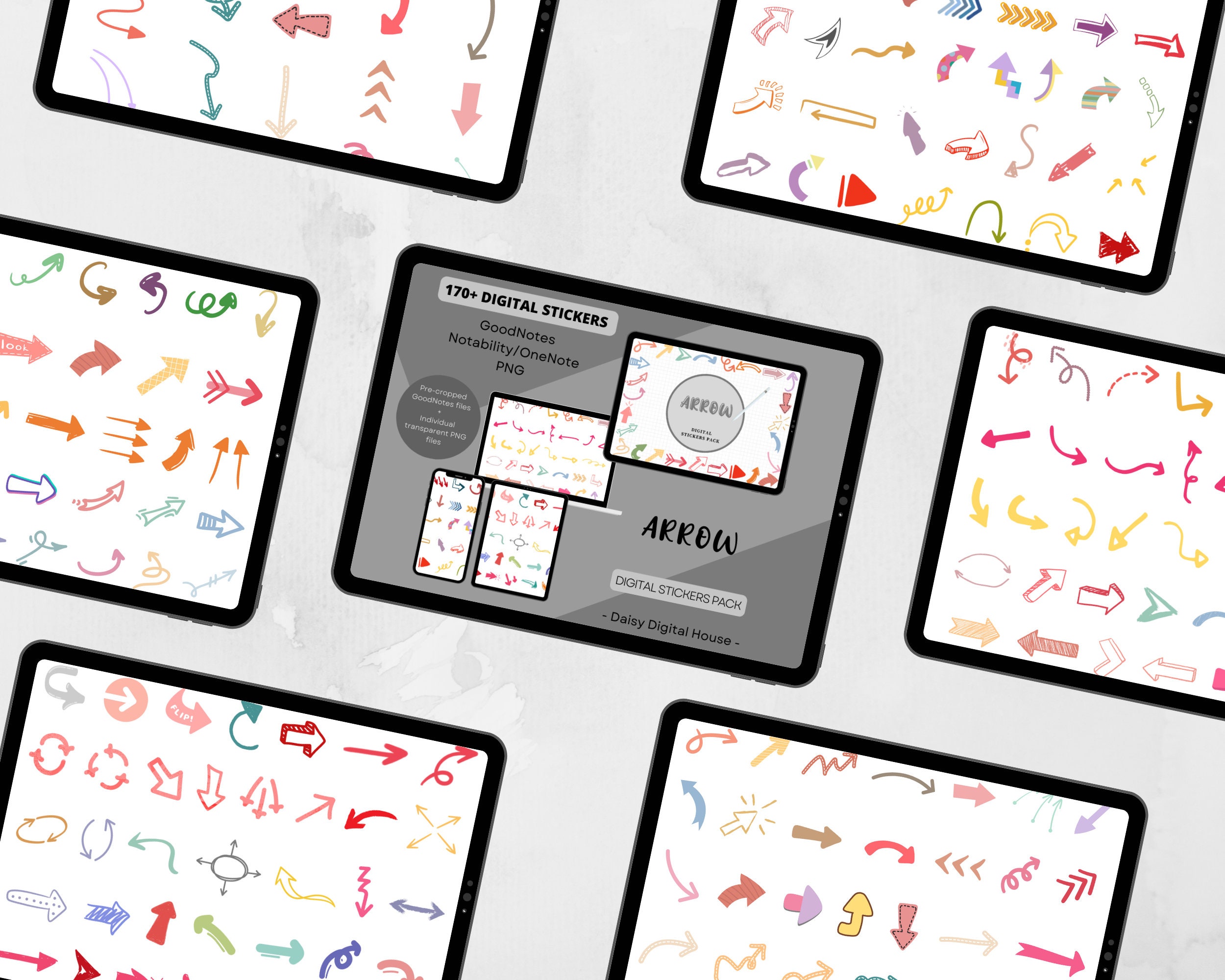 170+ Arrow Digital Stickers, Digital Planner Stickers, Journal, Pre ...