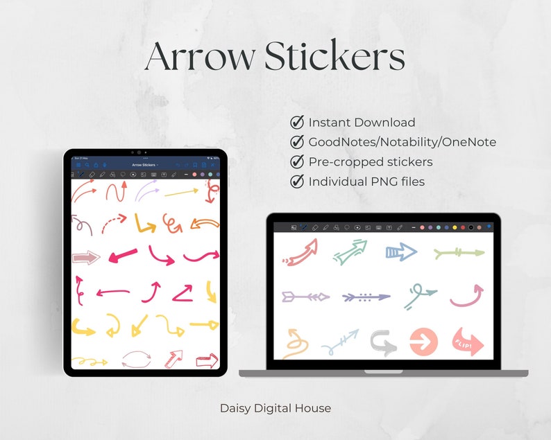 170+ Arrow Digital Stickers, Digital Planner Stickers, Journal, Pre ...