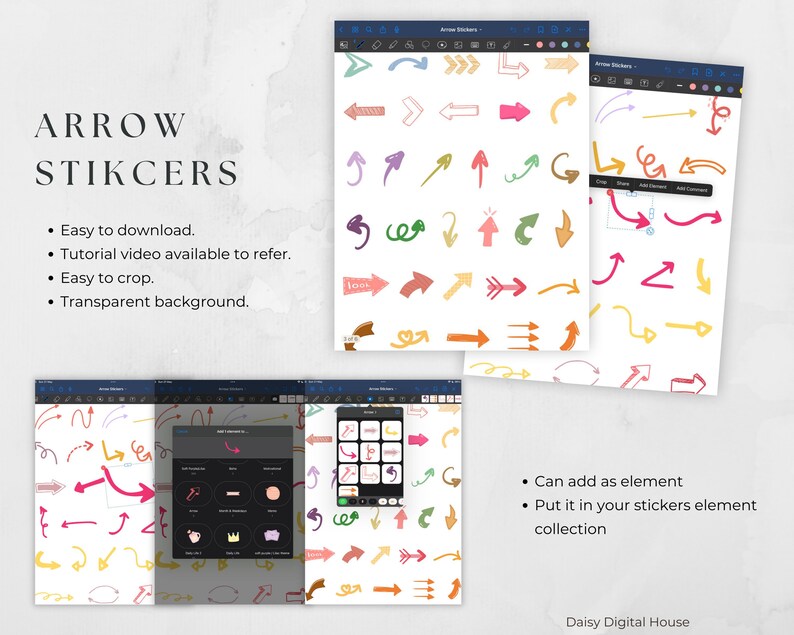 170+ Arrow Digital Stickers, Digital Planner Stickers, Journal, Pre ...