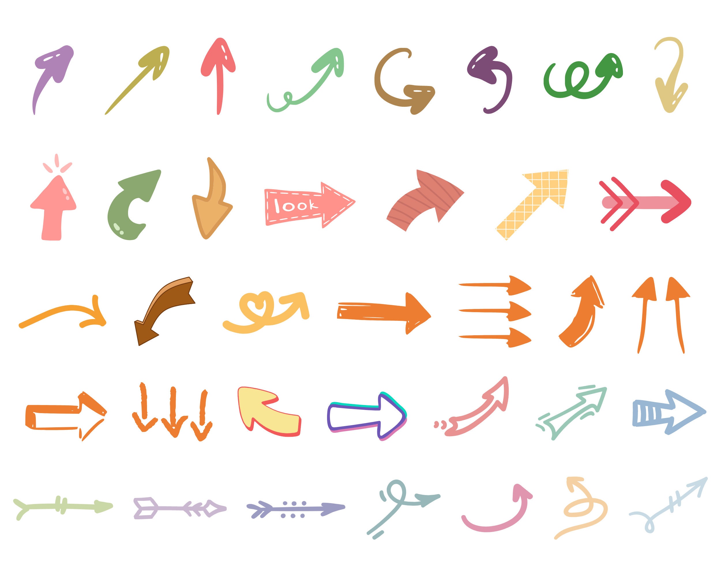 170+ Arrow Digital Stickers, Digital Planner Stickers, Journal, Pre ...