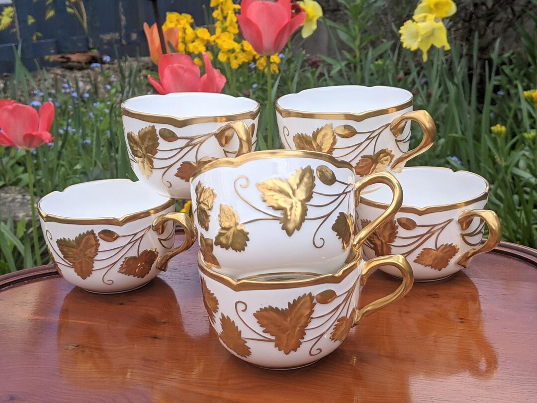 Minton Victoria Strawberry Gold Gilt China Cups - Etsy