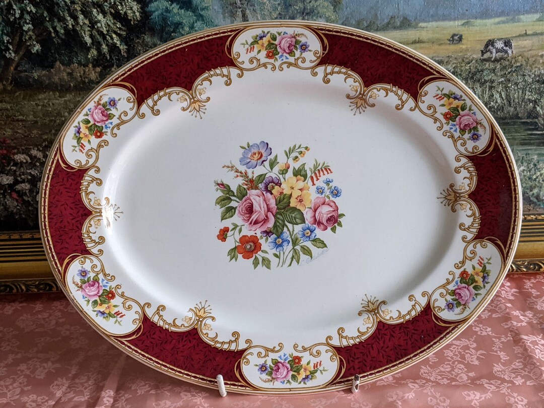 Vintage Myott Coronation Rose Platter Swerving Tray. 1940's - Etsy