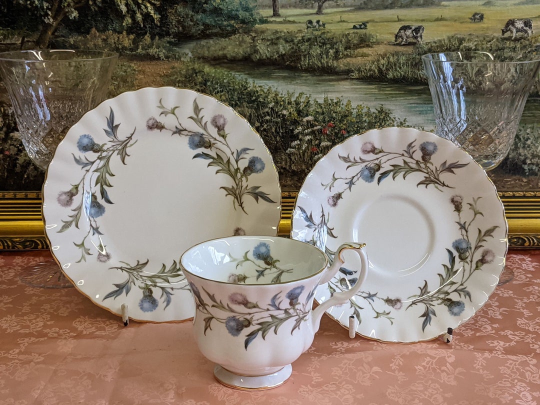 Royal Albert Brigadoon Bone China Tea Trio. C1962 - Etsy
