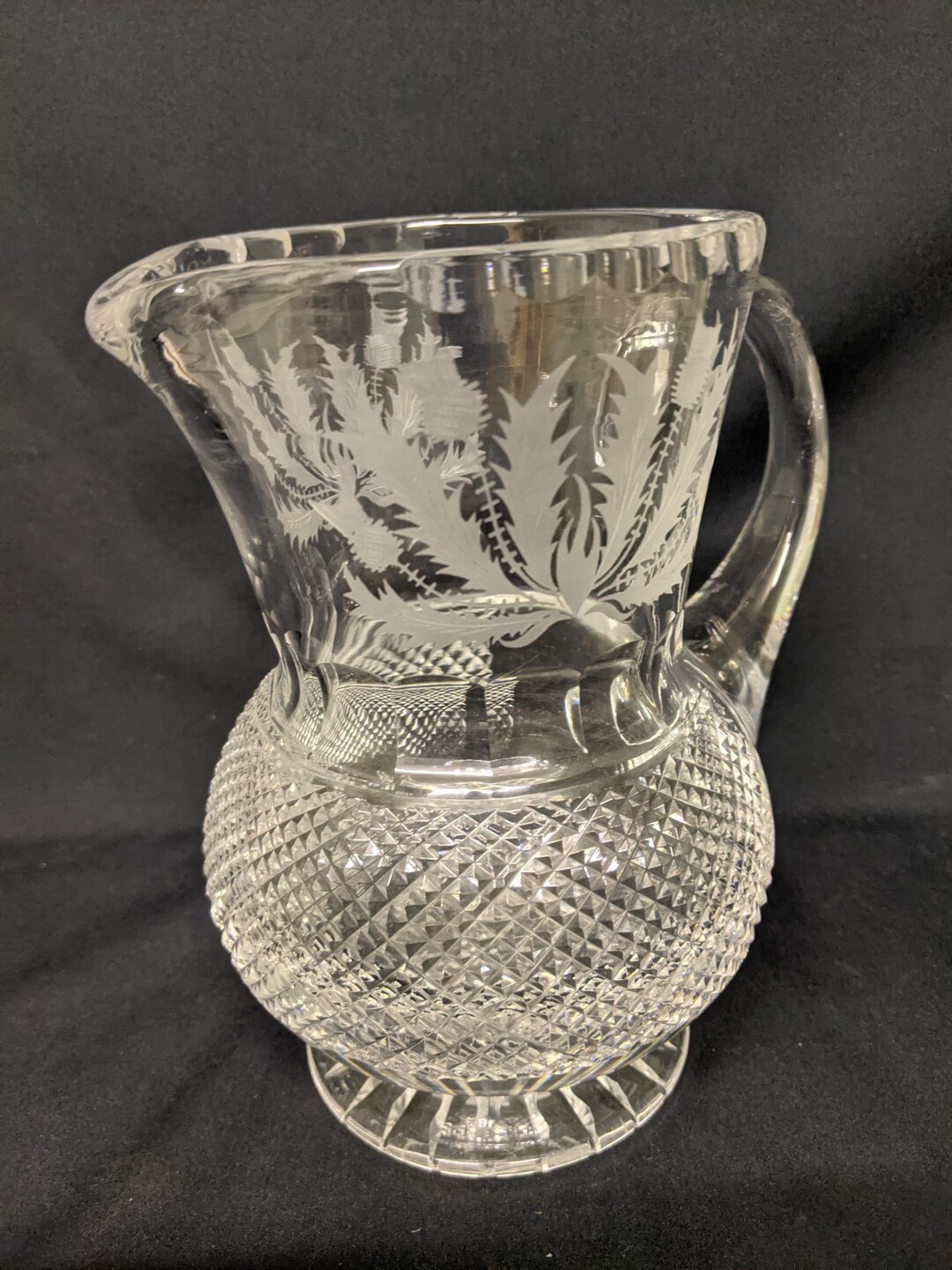 Vintage Edinburgh Crystal Thistle Cut Water Whiskey Jug - Etsy