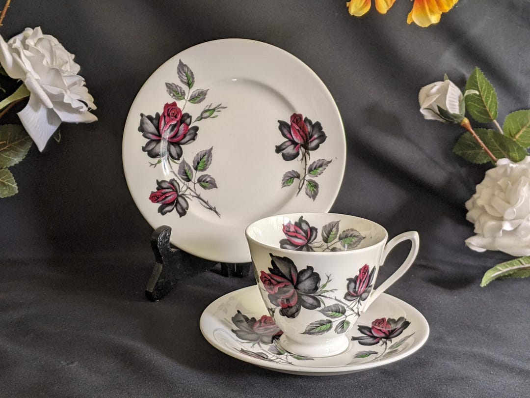 Royal Albert Masquerade China Tea Cups Saucer With Side Plate. Trio - Etsy