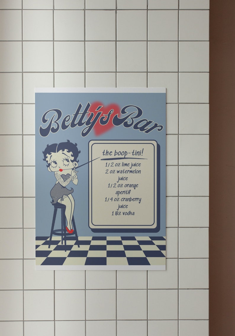DIGITAL Betty Boop Inspired Aesthetic and Trendy Bar Poster - Etsy