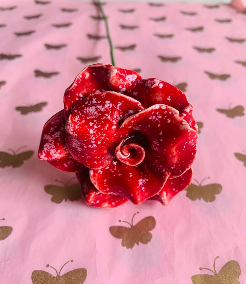 Handcrafted Ceramic Rose - Etsy