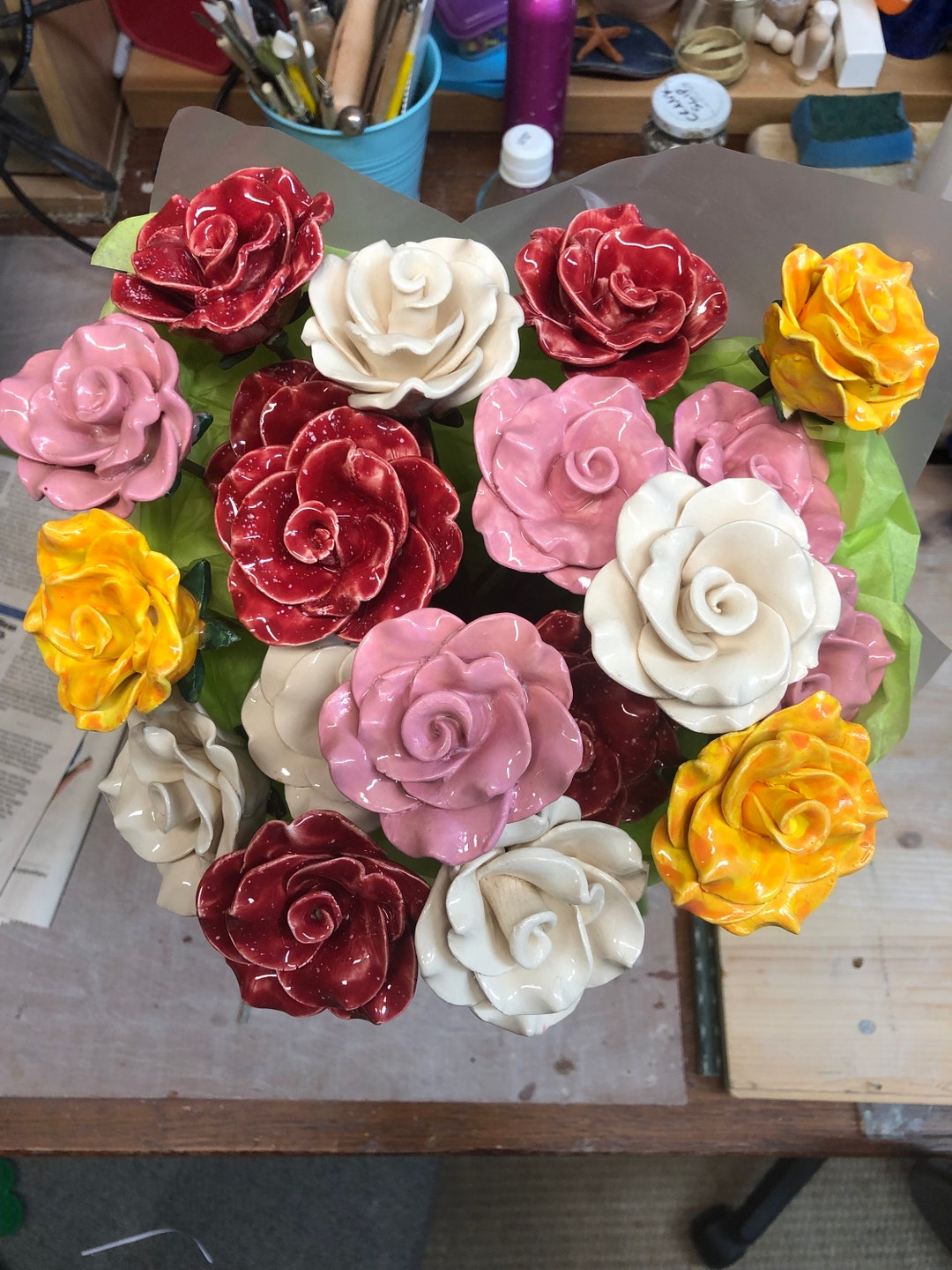 Handcrafted Ceramic Rose - Etsy