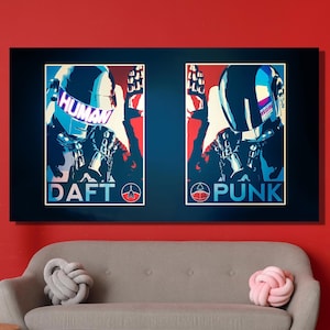 Daft Punk Poster Daft Punk Print Wall Art Daft Punk Music - Etsy
