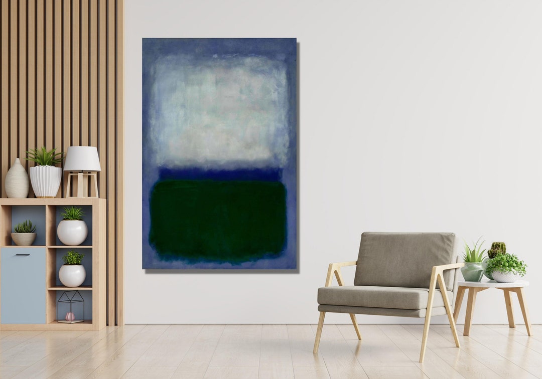Mark Rothko Poster, Mark Rothko White and Dark Blue Print , Mark Rothko ...