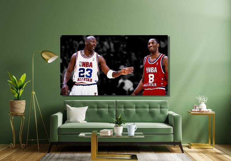 Michael Jordan and Kobe Bryant Print Poster Canvas Wall Art - Etsy