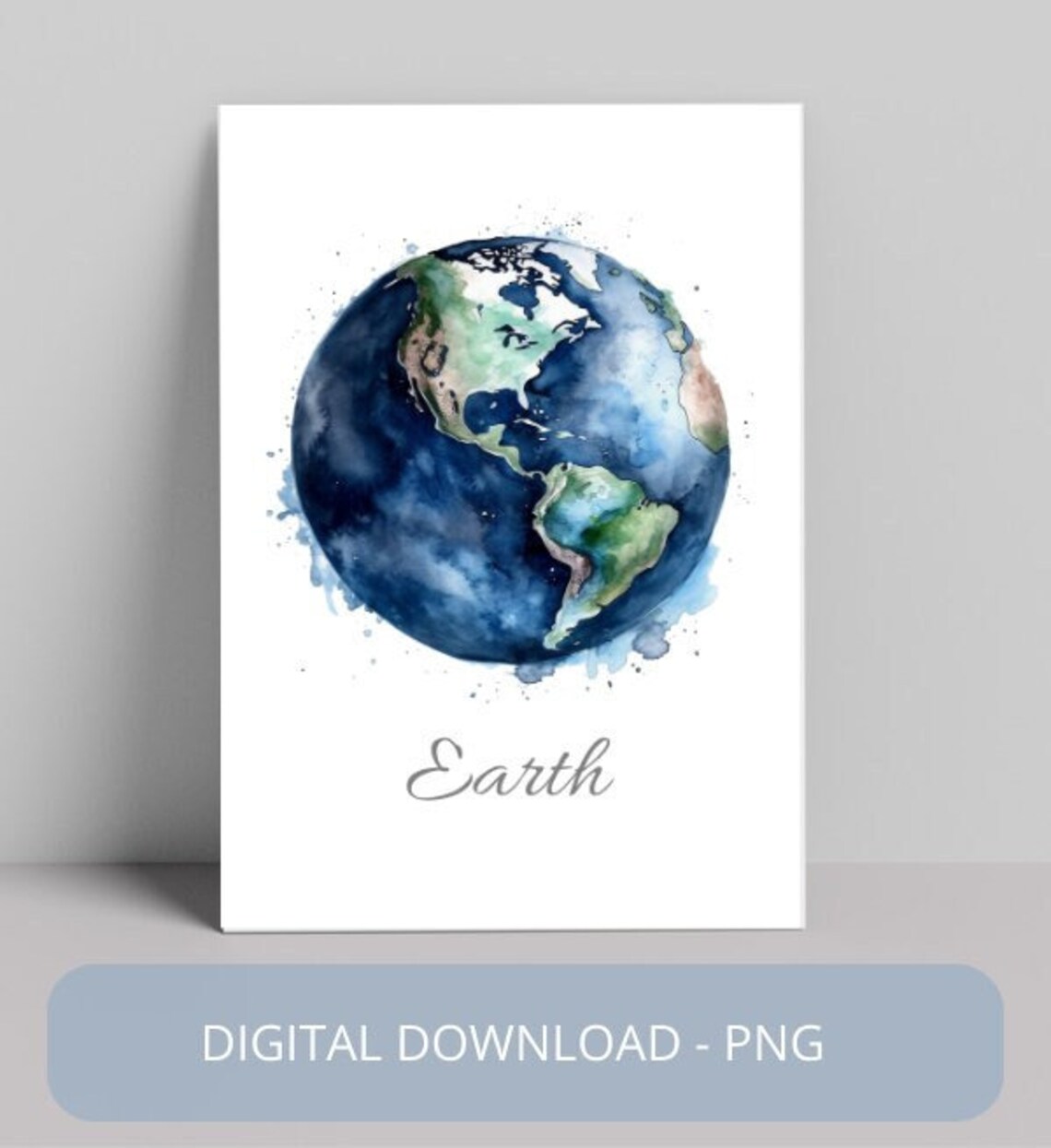 Planet Earth Watercolor, Planet Earth Art, Earth Print, Astronomy ...