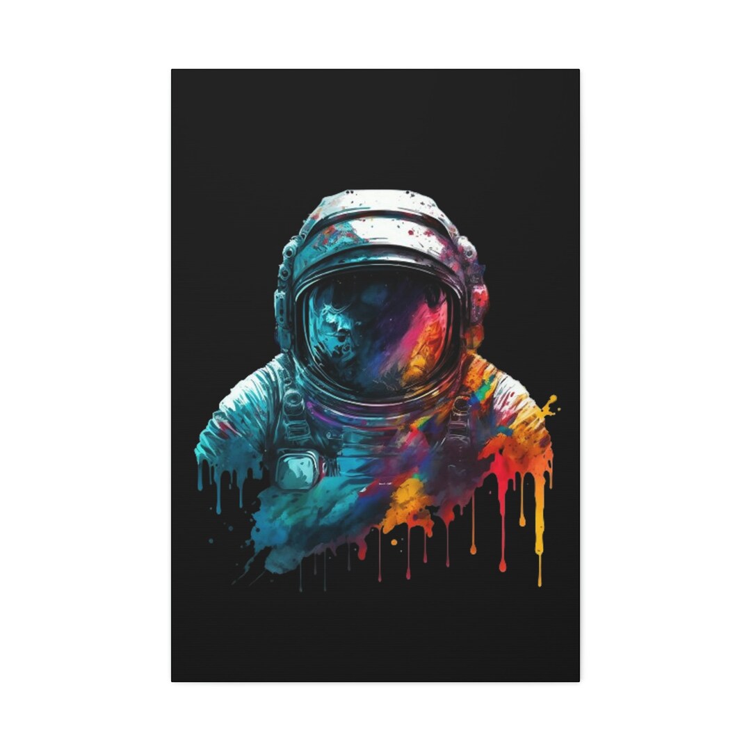 Astronaut Dripping Color Satin Canvas Space, Art, Colorful. Unique ...