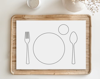 Montessori Outlines Placemat, Canva Template, Simple Placemat ...