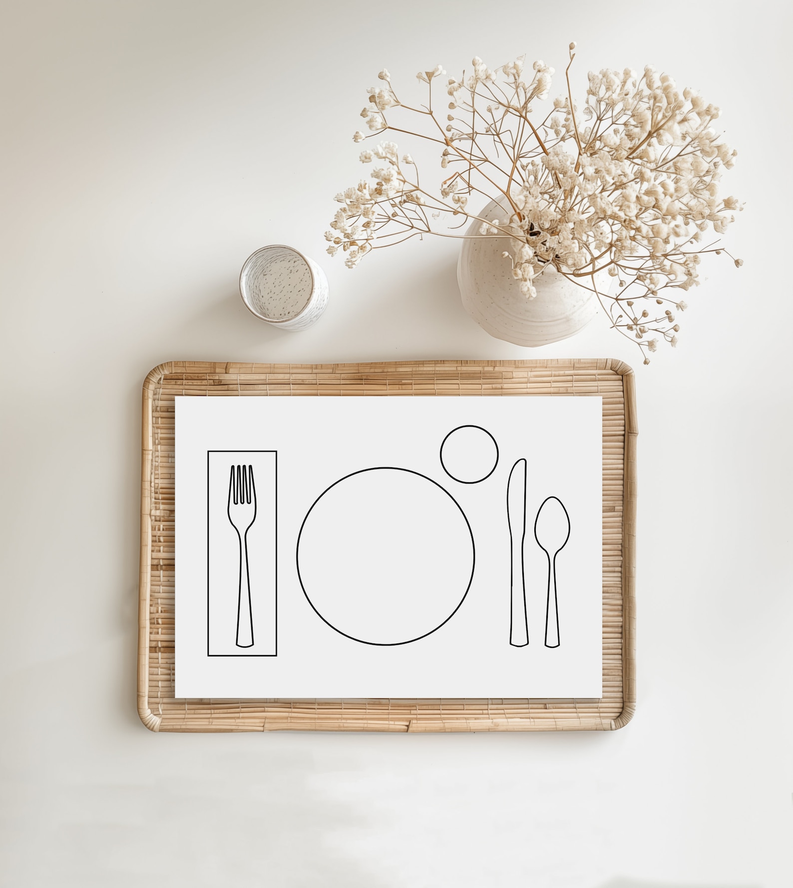 Montessori Outlines Placemat, Canva Template, Montessori Printable ...