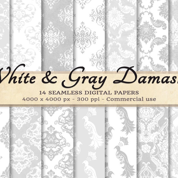 Damask Digital Paper - Etsy