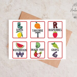 Alphabet Lore Fruit Themed Educational Cards,homeschool Printables ...