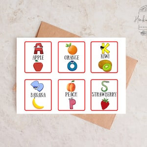 Alphabet Lore Fruit Themed Educational Cards,homeschool Printables ...