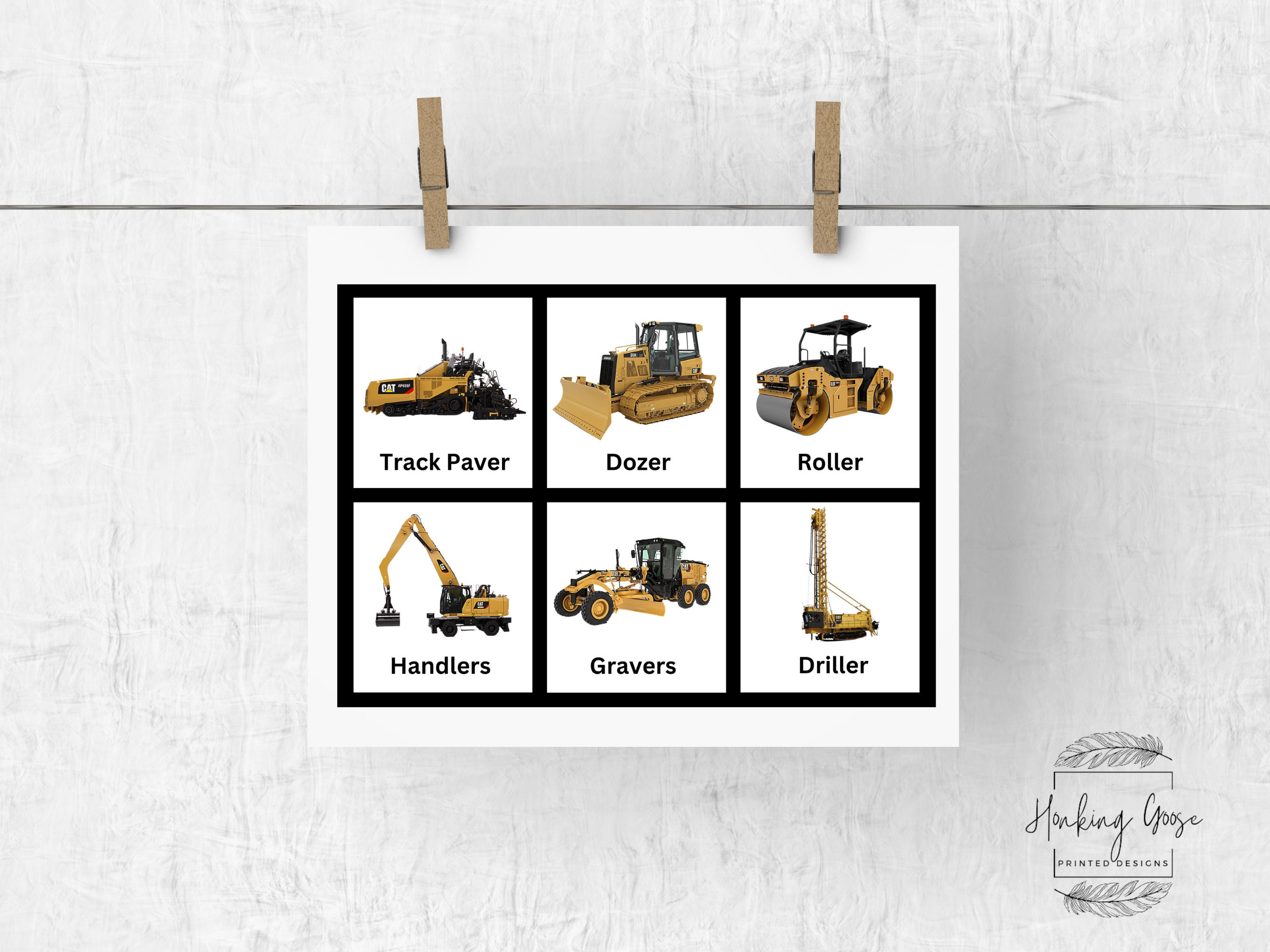Construction Themed Educational Cards for All Ages,homeschool ...