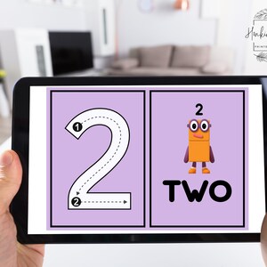 Number Blocks Themed Traceable Educational Cards,homeschool Printables ...