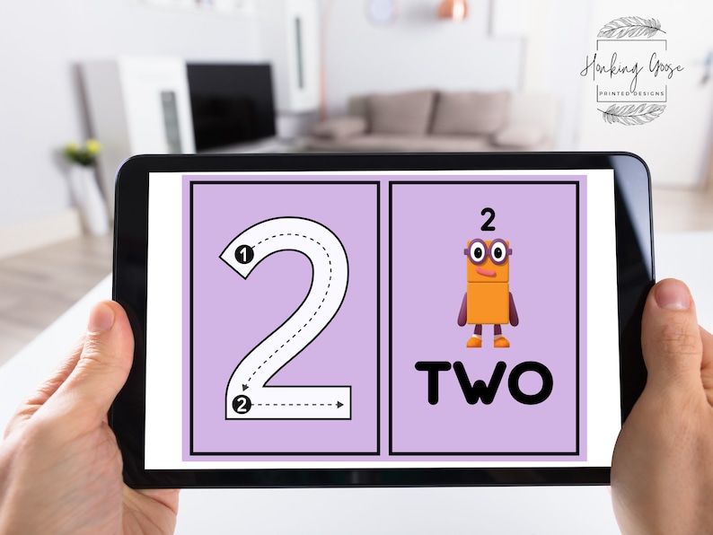 Number Blocks Themed Traceable Educational Cards,homeschool Printables ...