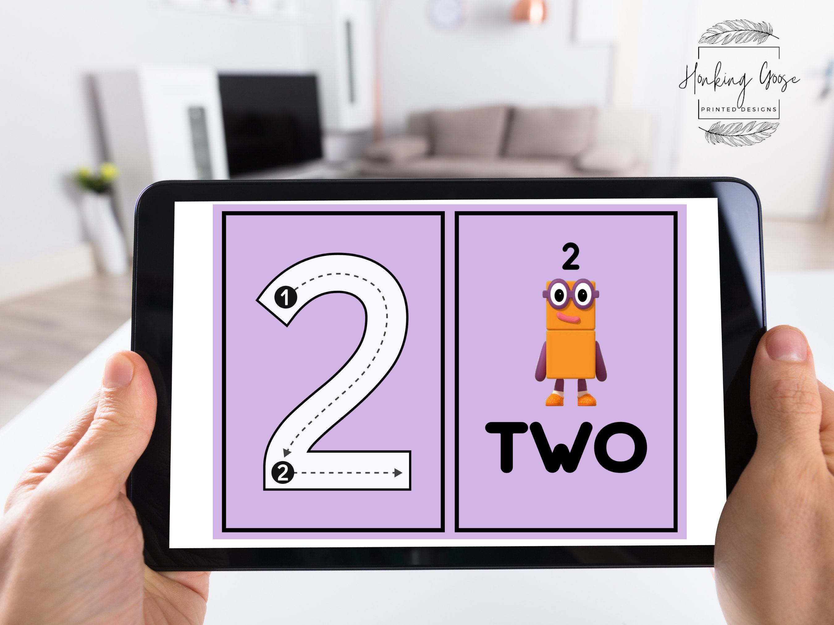 Number Blocks Themed Traceable Educational Cards,homeschool Printables ...