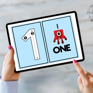 Number Blocks Themed Traceable Educational Cards,homeschool Printables ...