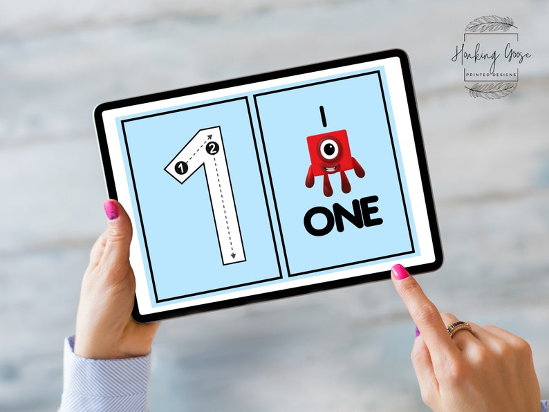 Number Blocks Themed Traceable Educational Cards,homeschool Printables ...