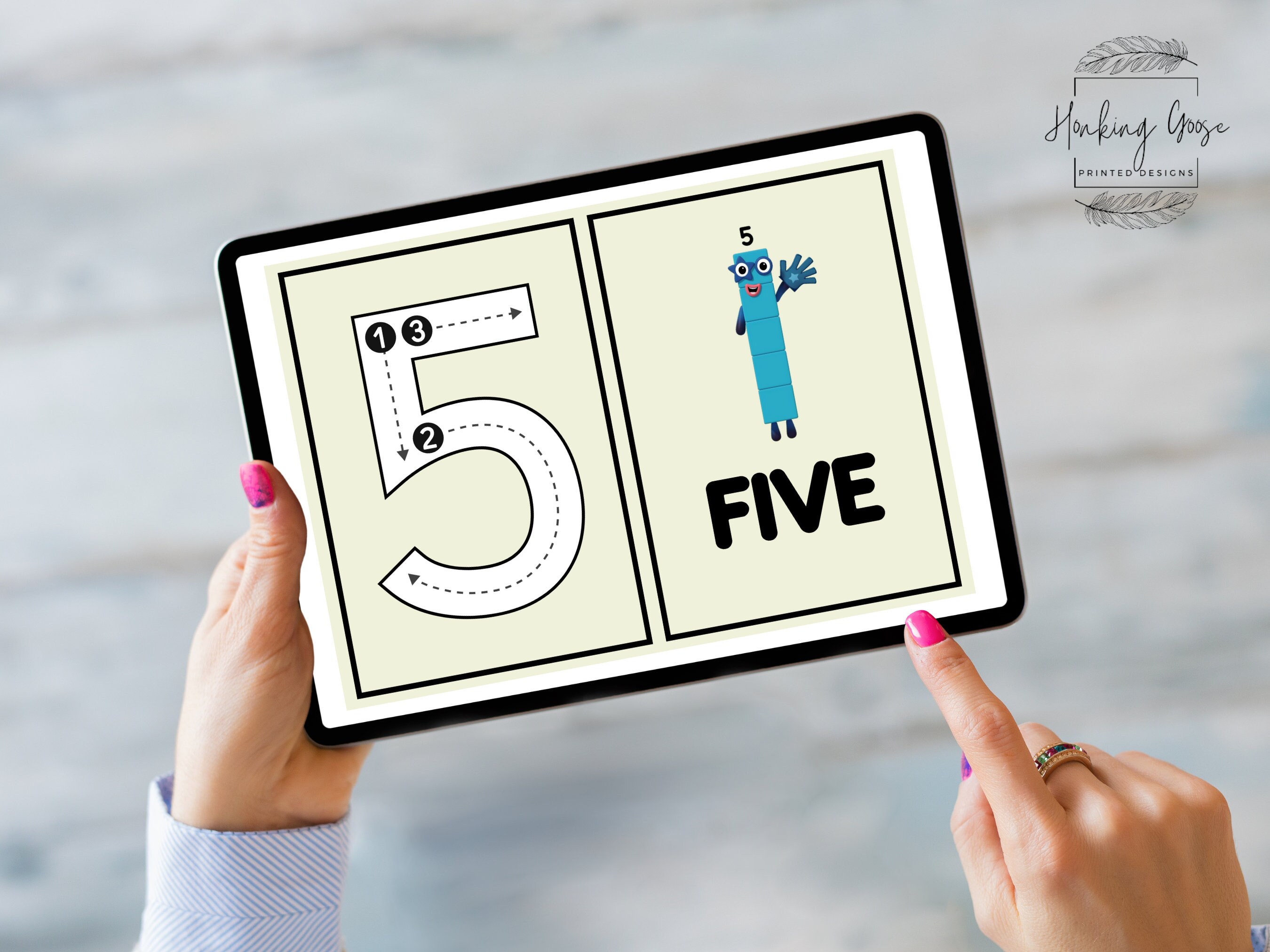 Number Blocks Themed Traceable Educational Cards,homeschool Printables ...