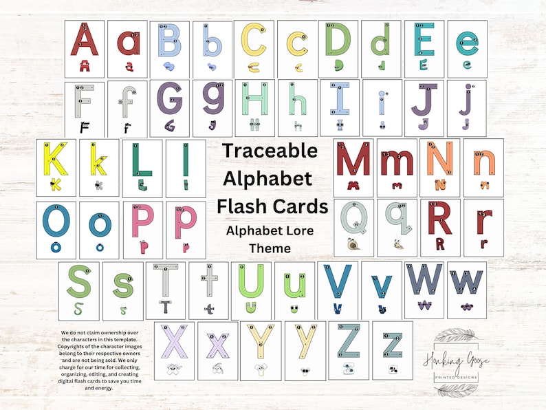 Alphabet Lore Themed Traceable Educational Cards All Ages,homeschool ...