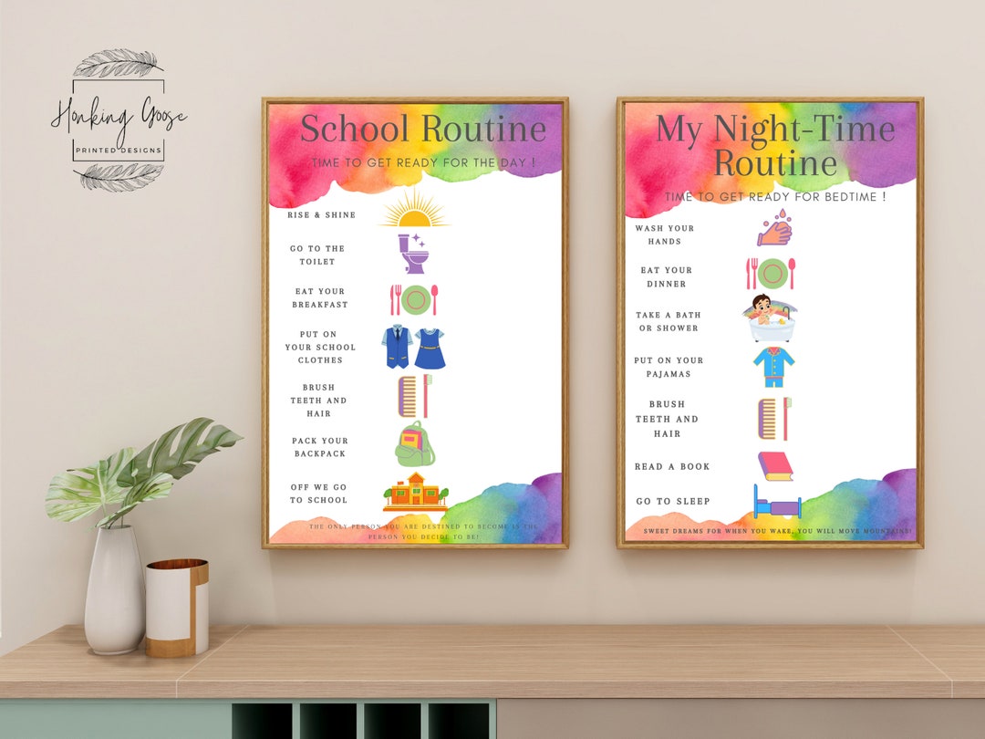 Rainbow Watercolour Visual Routine Bundle for All Ages,homeschool ...