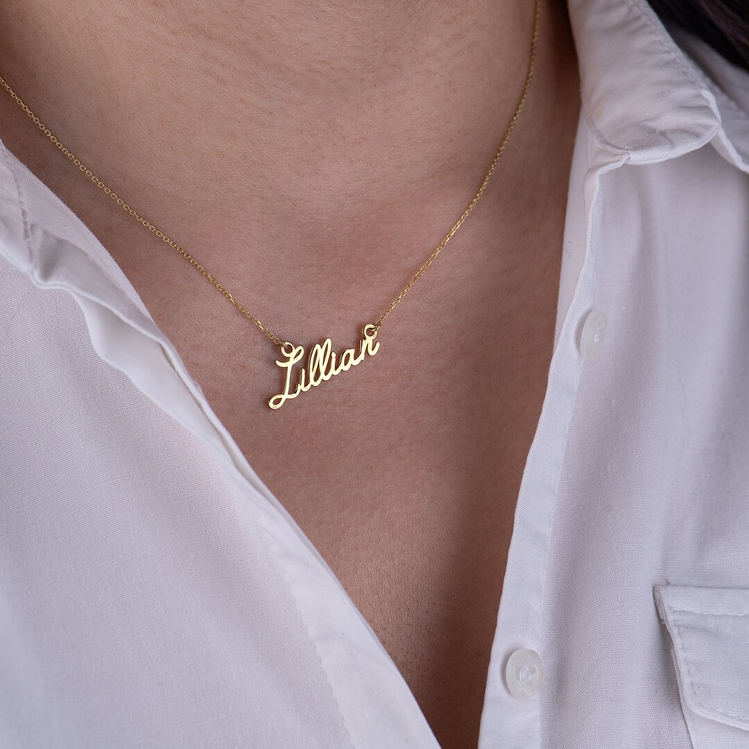 Personalized Necklace, Name Necklace 14K, Personalized Gold Necklace ...