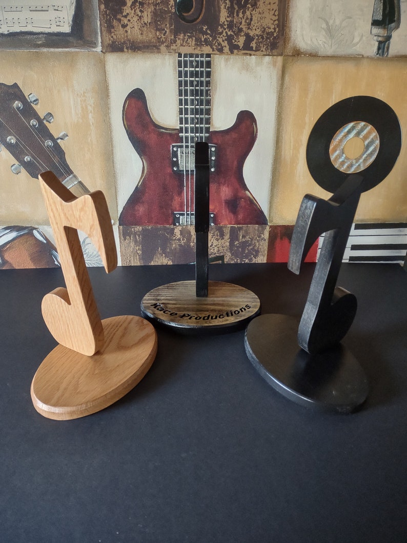 Handmade Wooden Headphone Stand - Music Note Design - Desk Headset ...