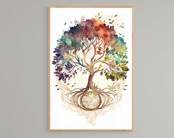 White Tree of Life, Digital Download, Wall Art Printable, Sacred Tree ...