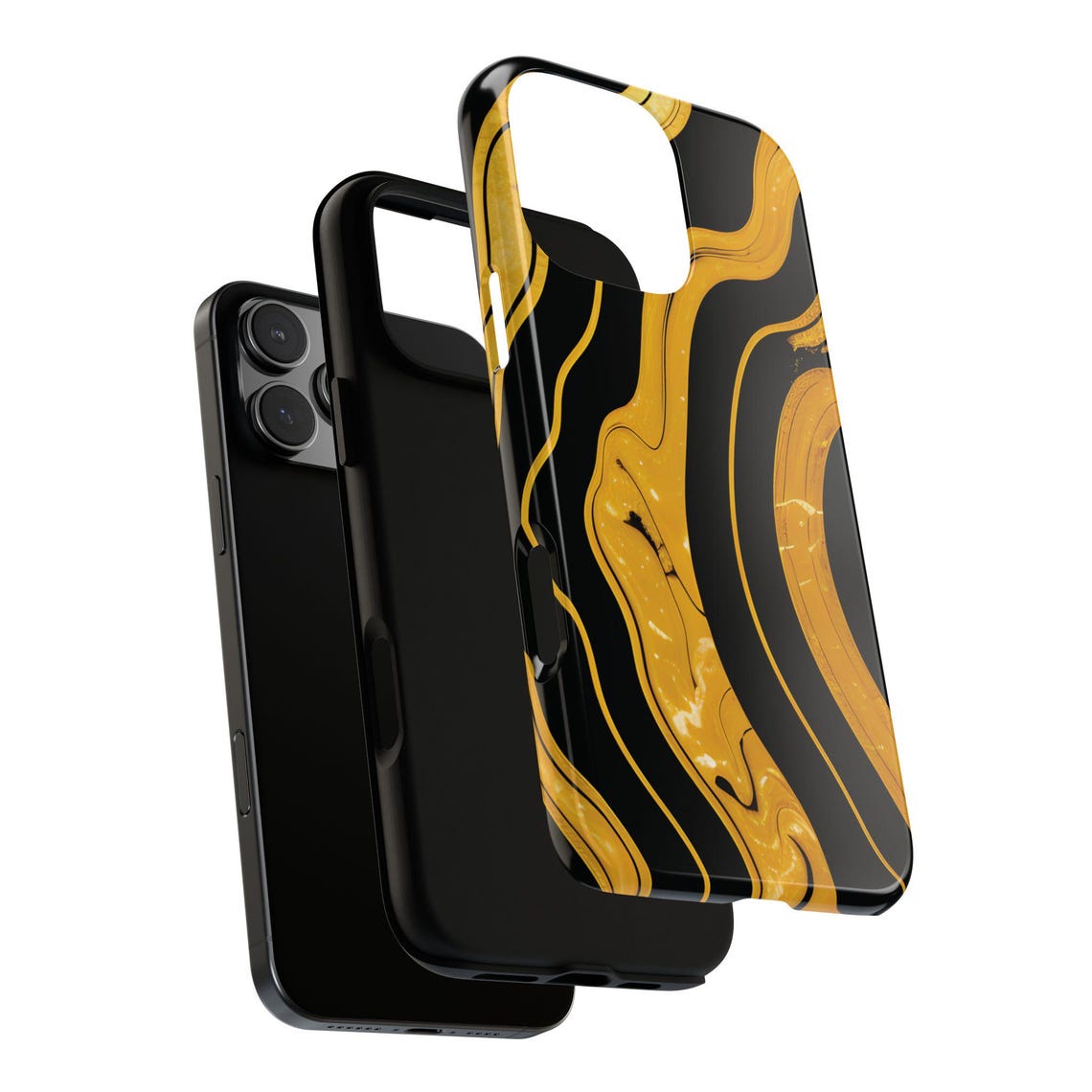 Black and Gold Marble - Tough Cases - Samsung S21, S22, S23, S24 iPhone ...