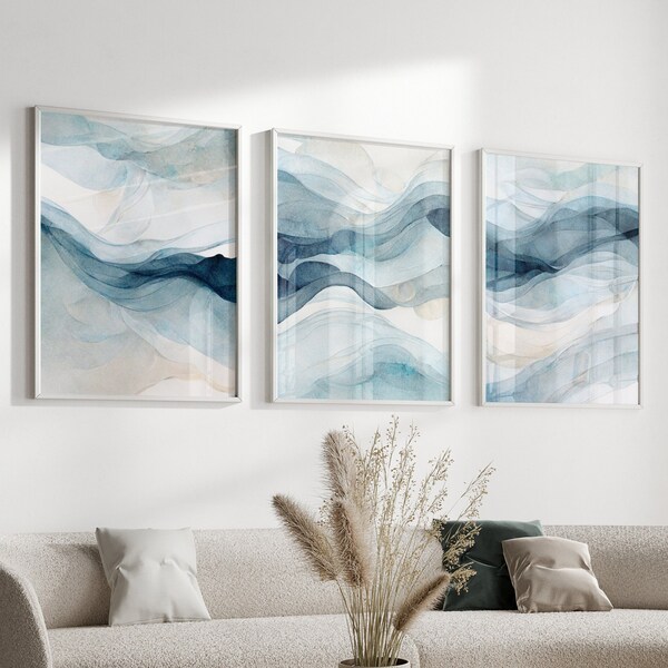 Printable Blue Wall Art - Etsy