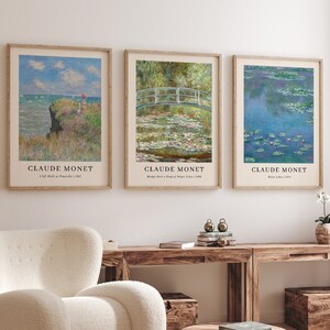 Set of 3 Printable Claude Monet Art Prints Monet Painting - Etsy
