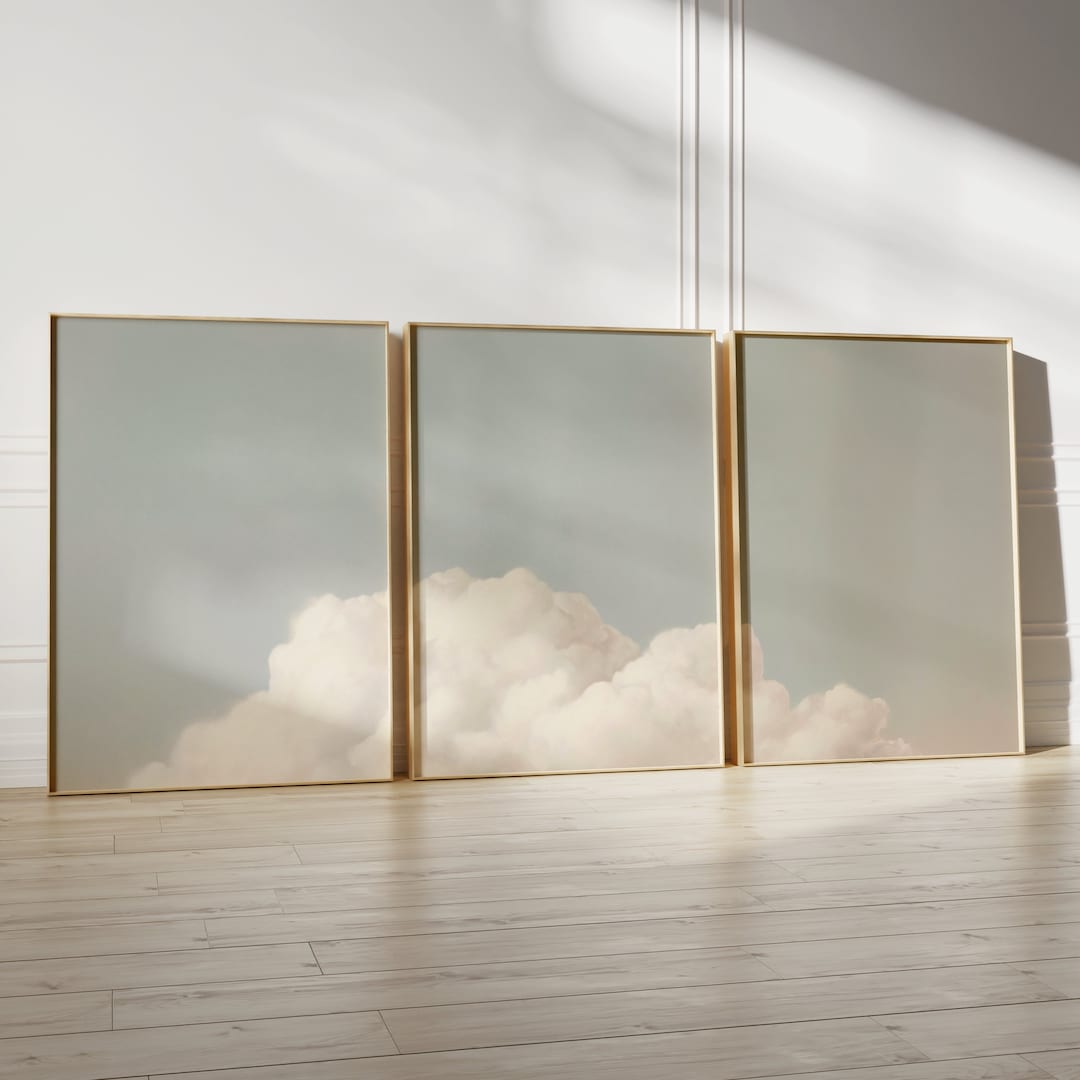Dreamy Clouds Prints - Set of 3, Cloud Poster, Minimalist Wall Art ...