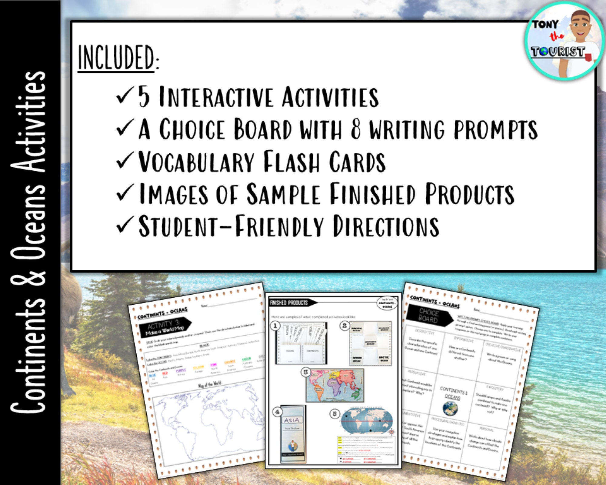 Continents & Oceans Interactive Learning Activities. Continents and ...