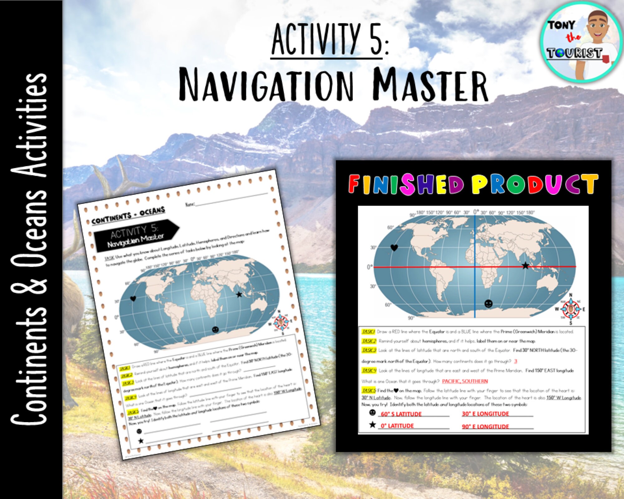 Continents & Oceans Interactive Learning Activities. Continents and ...