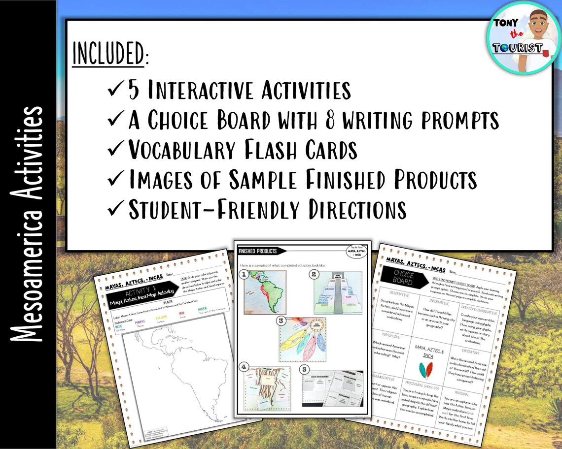 Mesoamerica Interactive Learning Activities. Maya, Aztec, and Inca ...