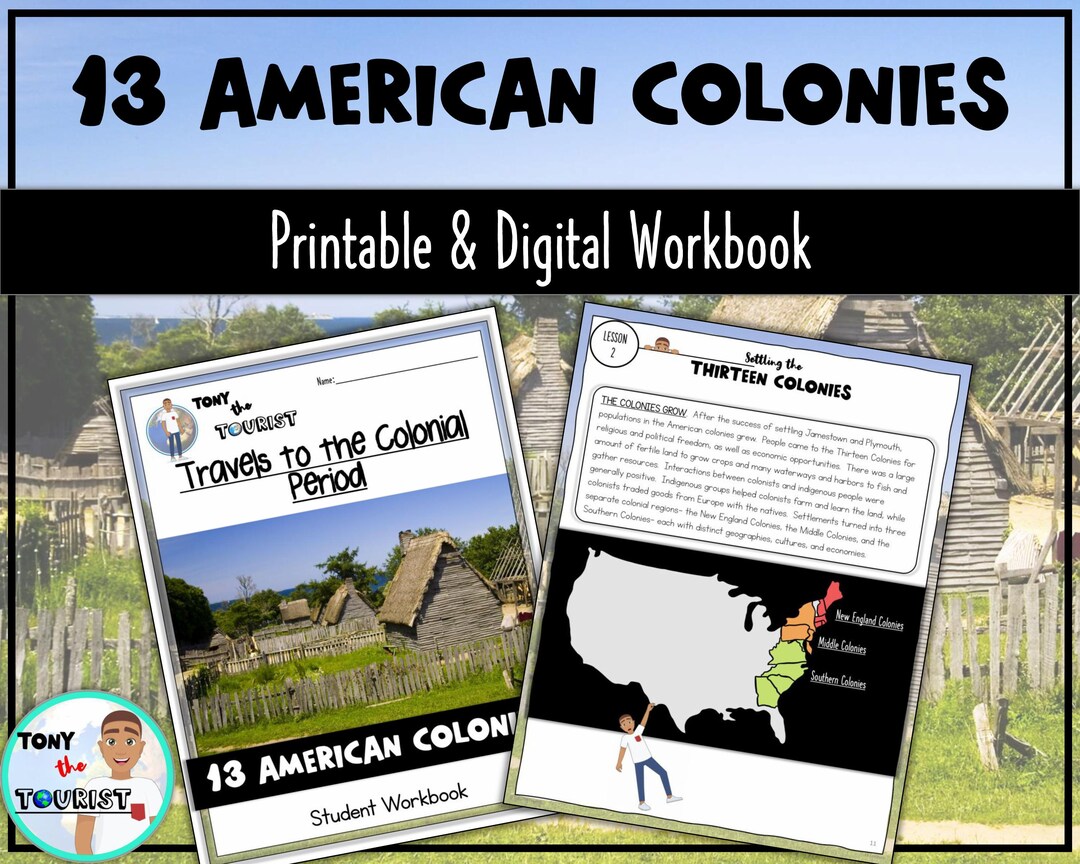 13 American Colonies: Informational Reading Passages Workbook With ...