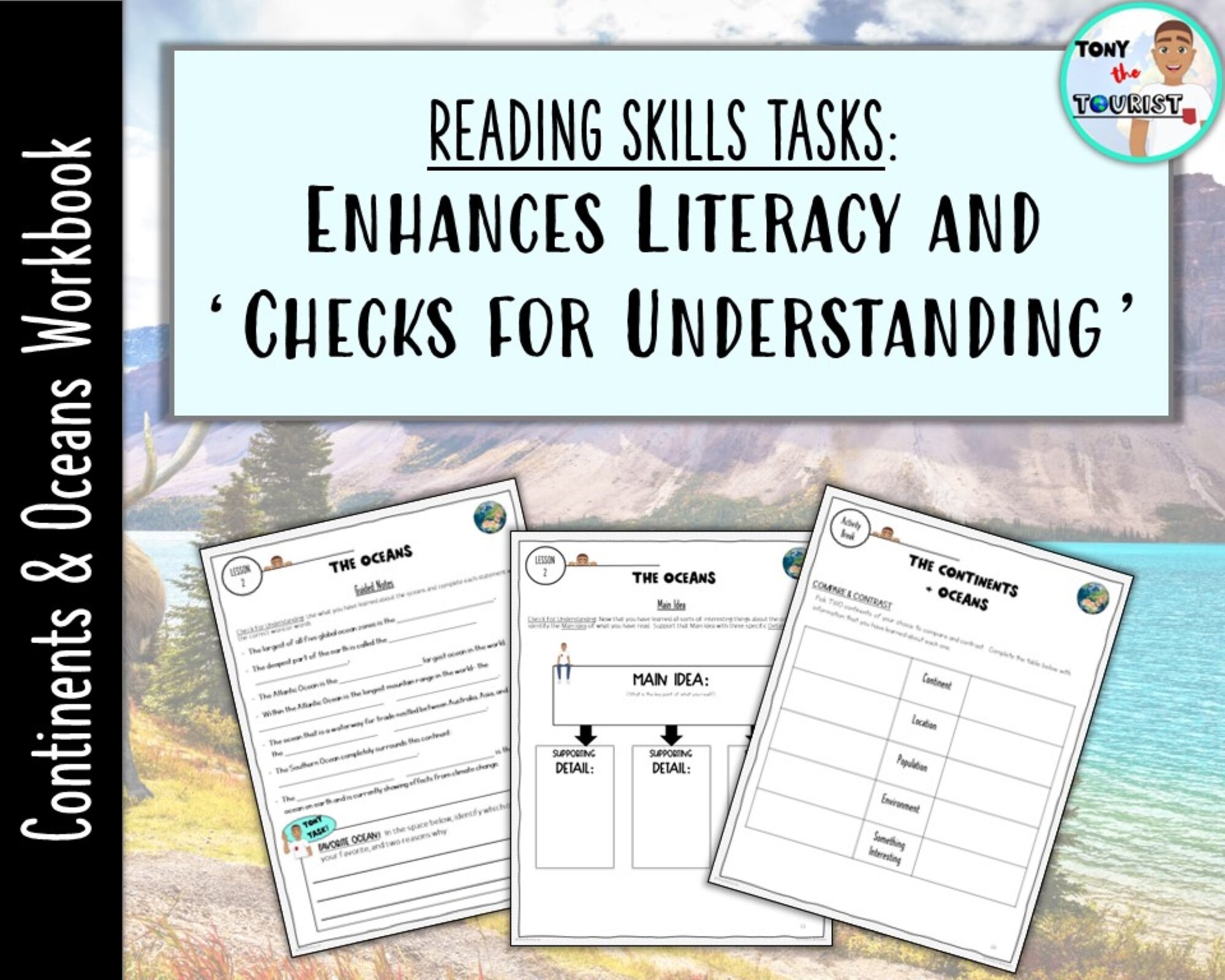 Continents and Oceans Informational Reading Passages Workbook With ...