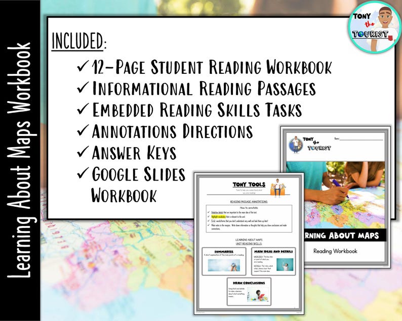Learning About Maps- Student Workbook: Informational Reading Passages ...