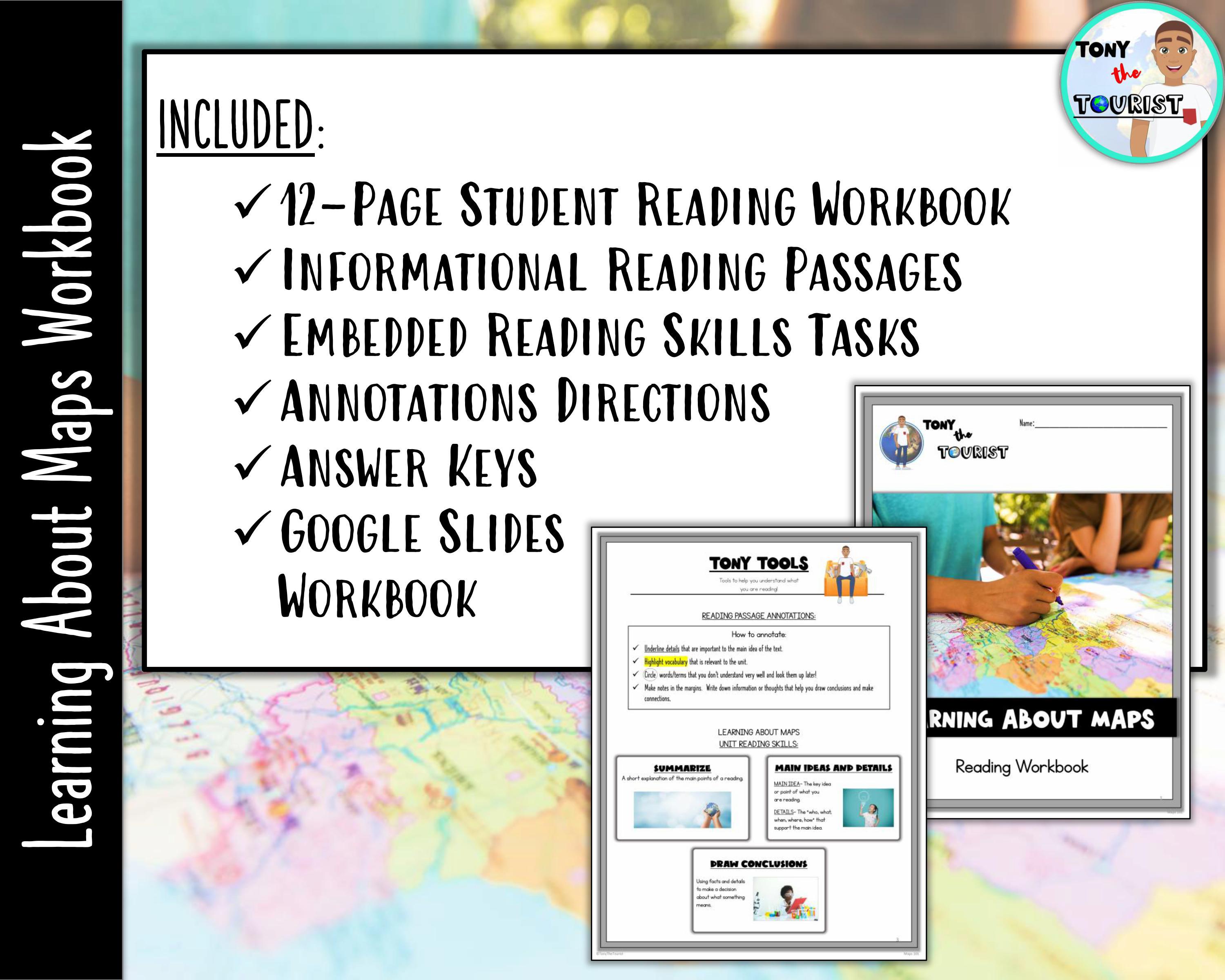 Learning About Maps- Student Workbook: Informational Reading Passages ...