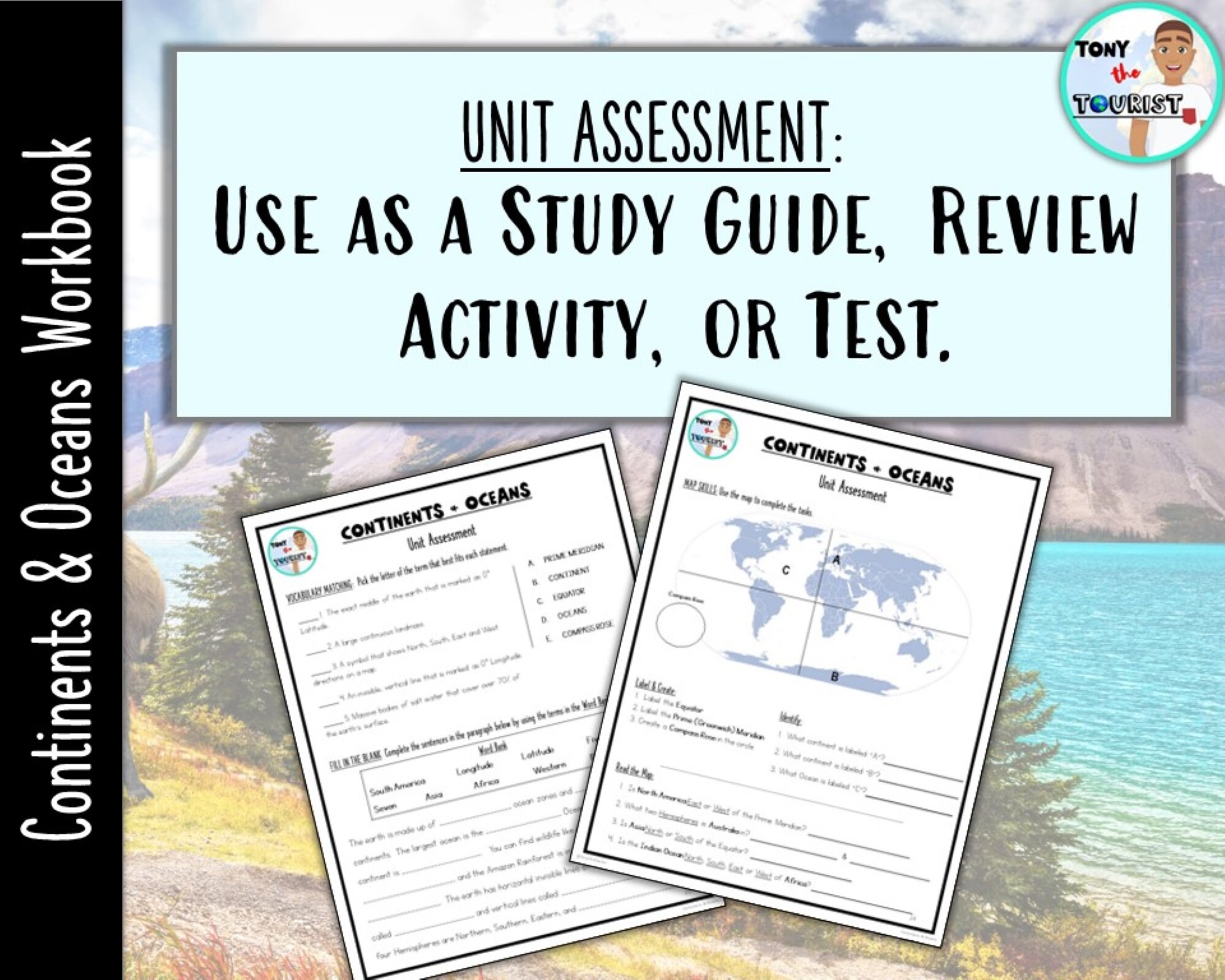 Continents and Oceans Informational Reading Passages Workbook With ...