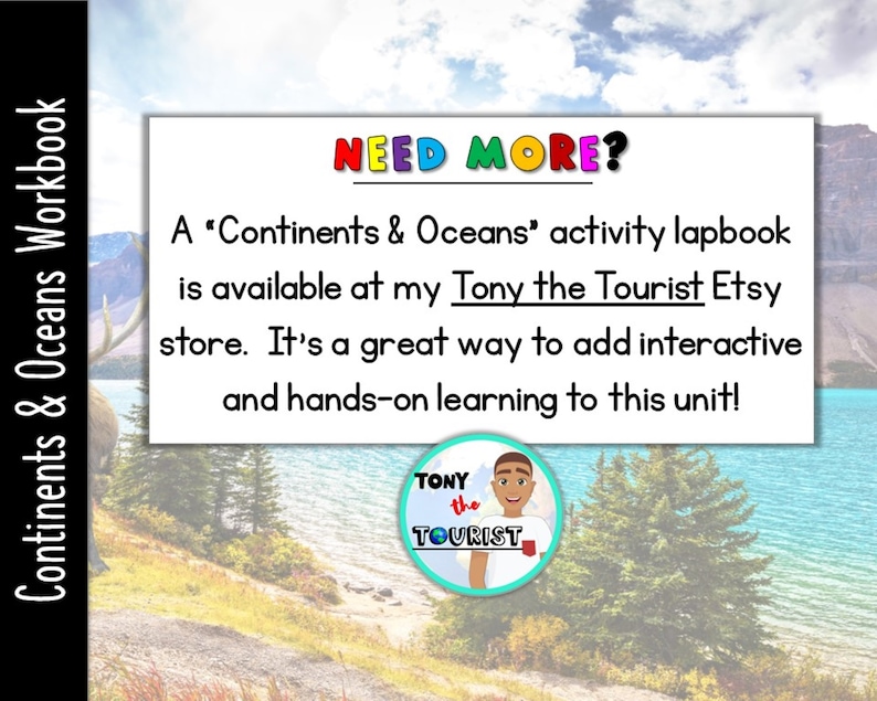 Continents and Oceans Informational Reading Passages Workbook With ...