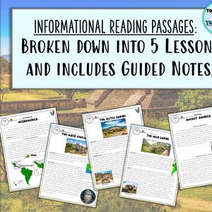Mesoamerica- Maya, Aztec, and Inca Informational Reading Passages ...