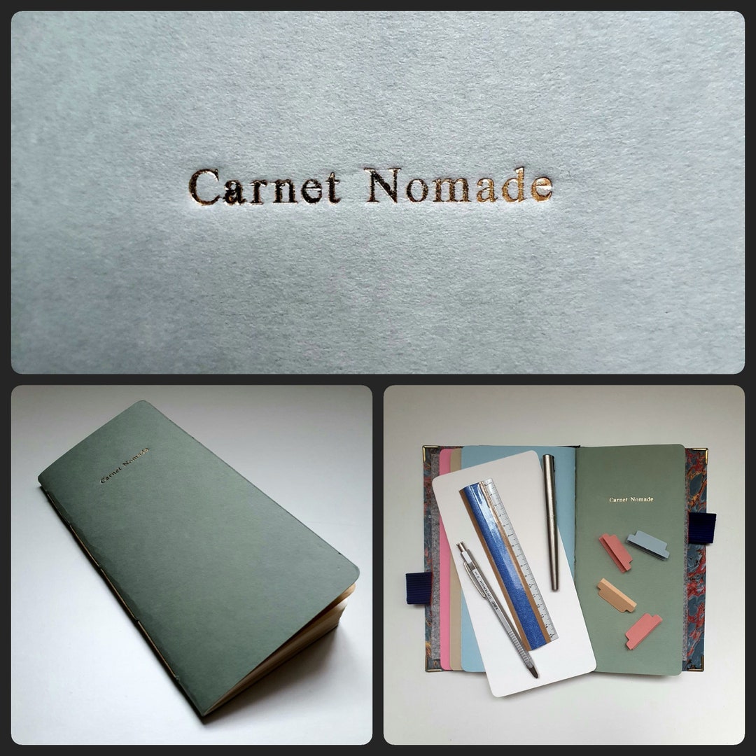 MULTITECHNICAL TRAVEL BOOK INSERT 21x10cm. Verdigris Notebook nomad ...